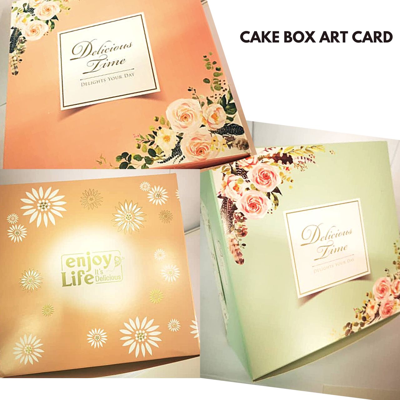 Cake Box Art Card Kotak Kek Bercorak - by Azim Bakery BCH Rawang