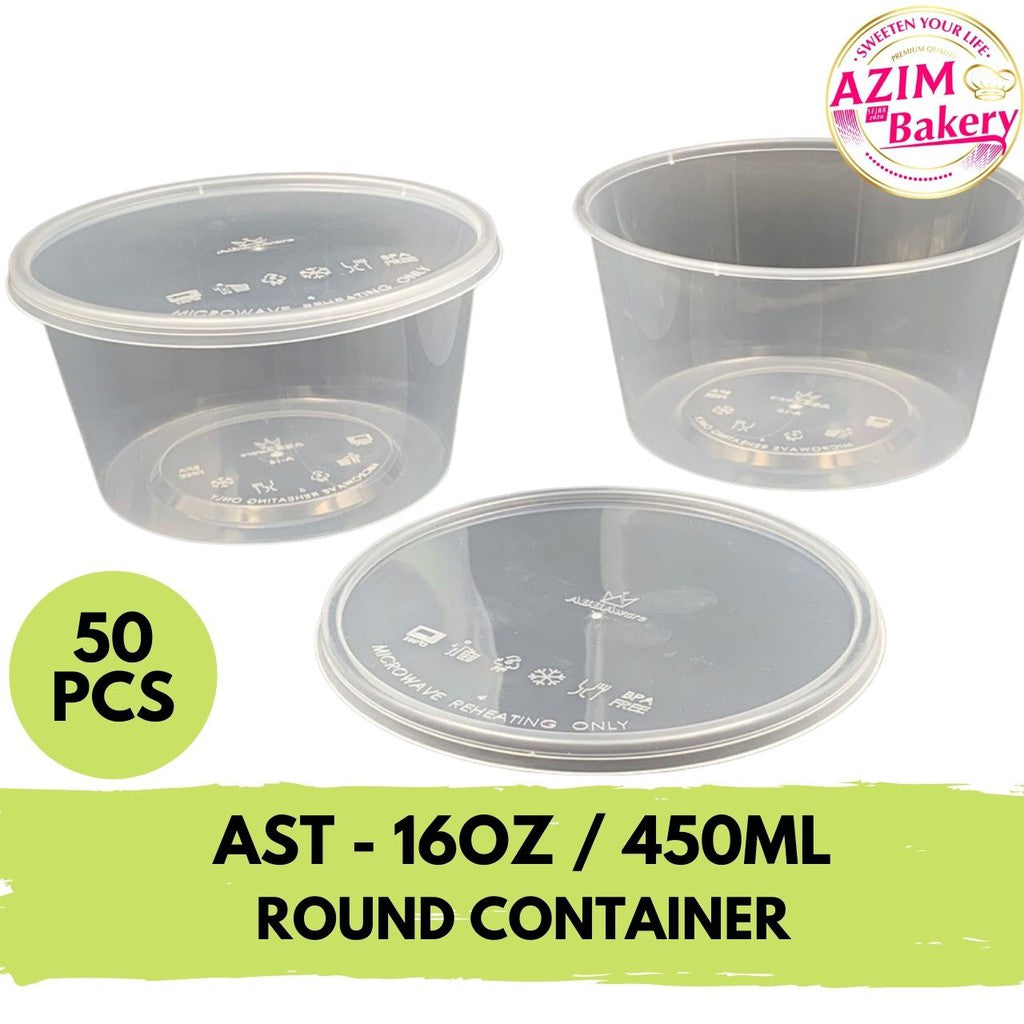 Bekas Makanan Bulat (50pcs) Round Container Bekas Bulat Ast - 10oz 300