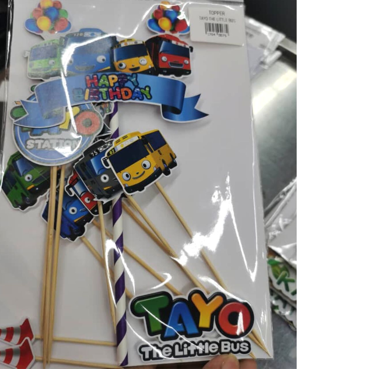 Cartoon Tayo Cake Topper Tayo The Little Bus Cake Topper Hiasan Kek ...