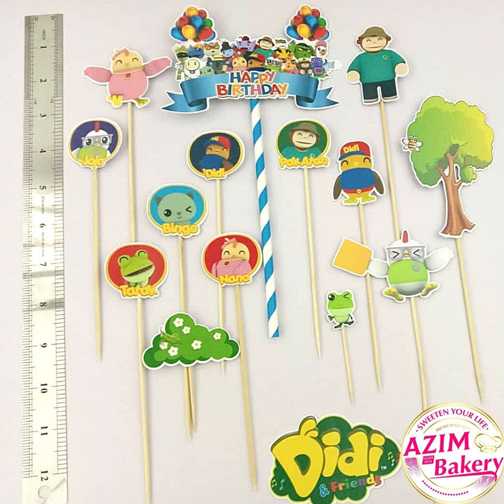 Cartoon Cake Topper | Didi & Friends Cake Topper | Hiasan Kek | Cake D