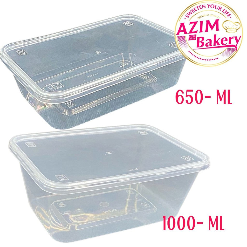Rectangular Plastic Box | AST- 650ML | AST- 1000ML 50PCS , Lunch Box