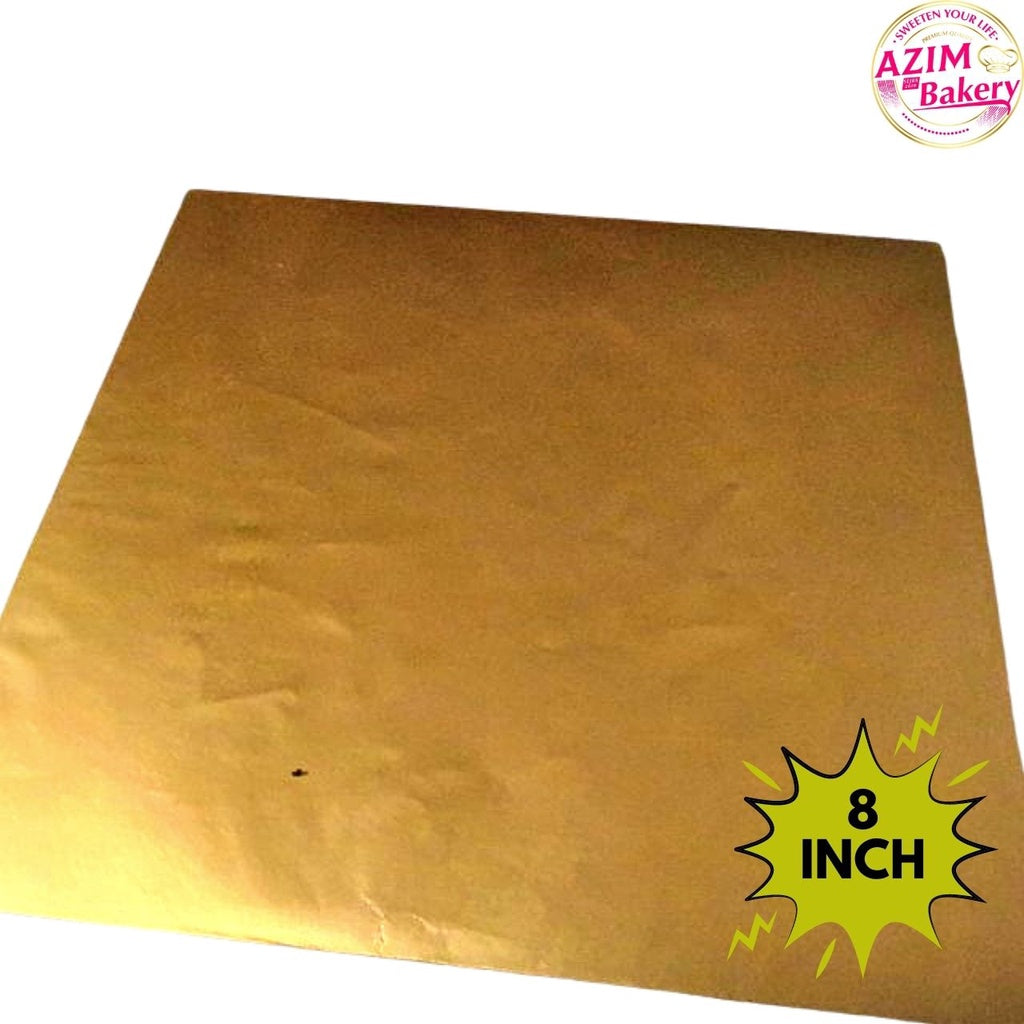 Cake Board Square Gold 8” (3Pcs) Papan Kek Empat Segi | Pelapik Kek 8