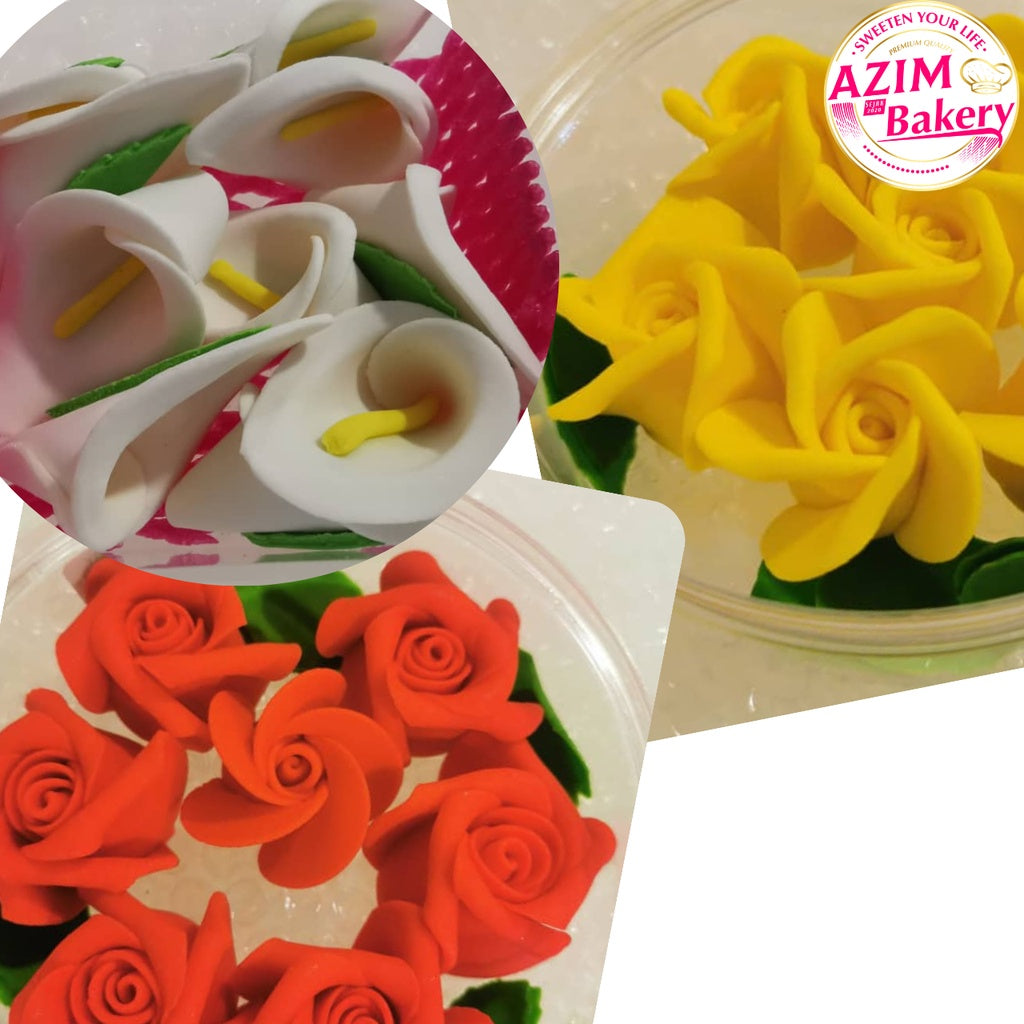 Rose Gum Paste Flower | Red Rose Sugar Paste Flower |Lily Flower | Cak