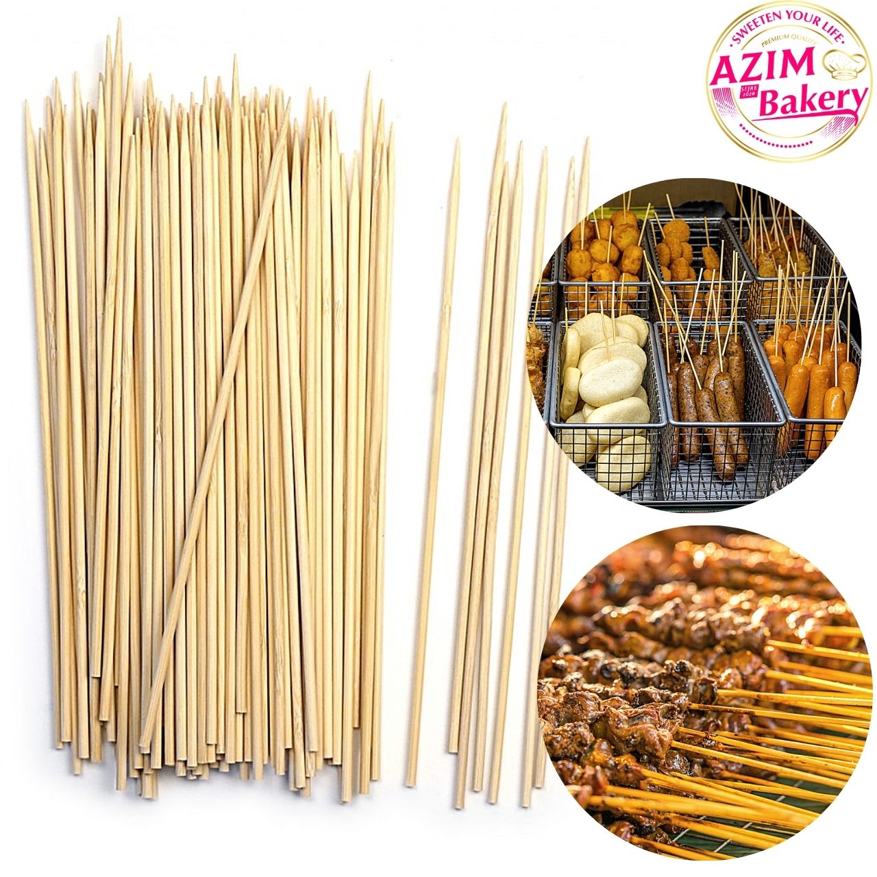 Satay Stick Skewer Bamboo - by Azim Bakery BCH Rawang