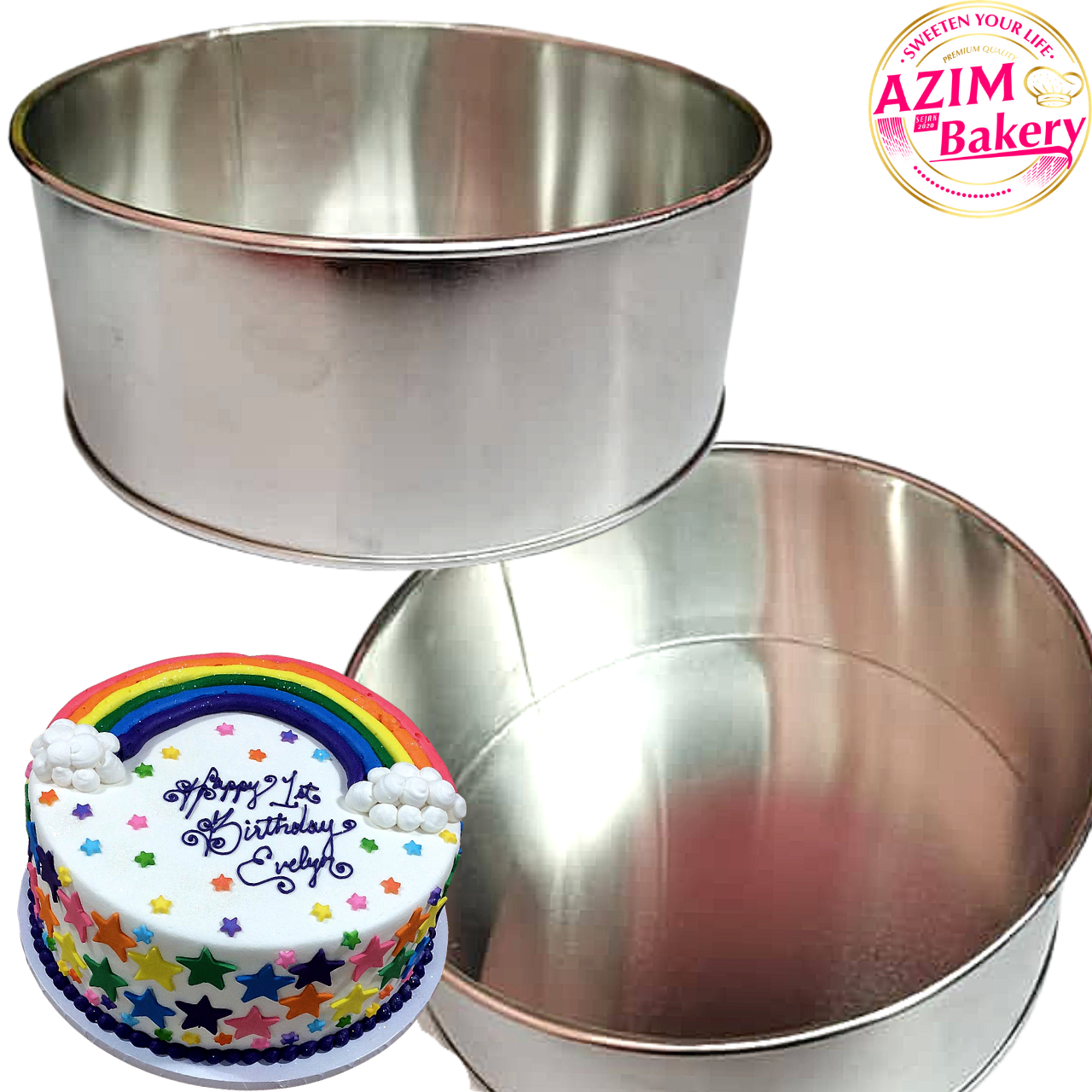 Loyang Kek Bulat Aluminium Round Deep Cake Tin - by Azim Bakery BCH Rawang