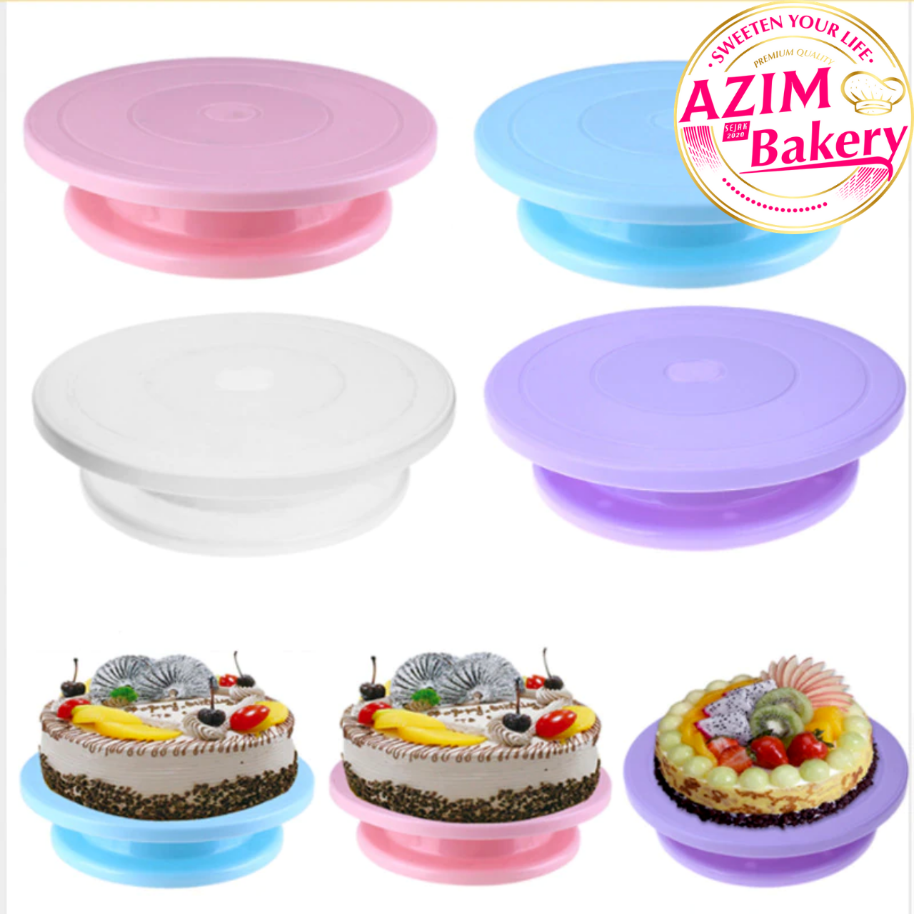 Cake Turntable Rotating Meja Pemutar Kek Cake Decorating Rotating - by ...