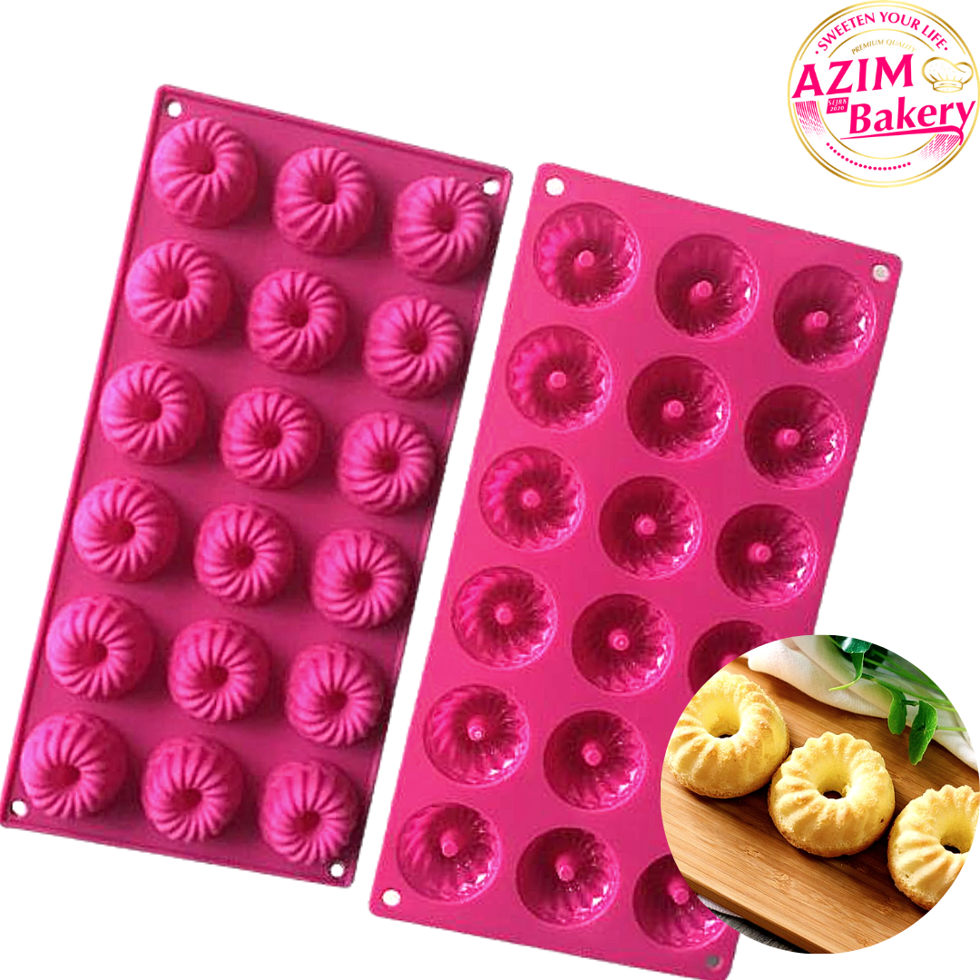 Acuan Mini Kek Chiffon 18 Cavity Chiffon Silicone Mold - by Azim Bakery ...
