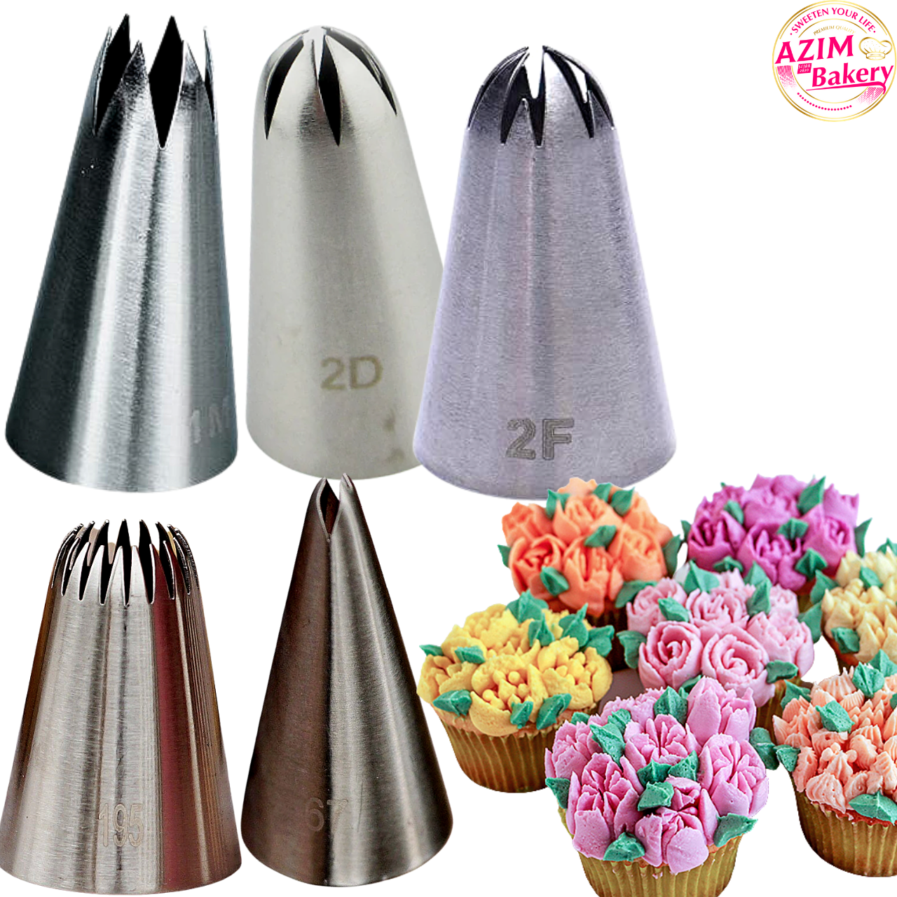 Flower Nozzle Leaf Nozzle Deco Piping Round Nozzle Tools Icing Nozzle ...