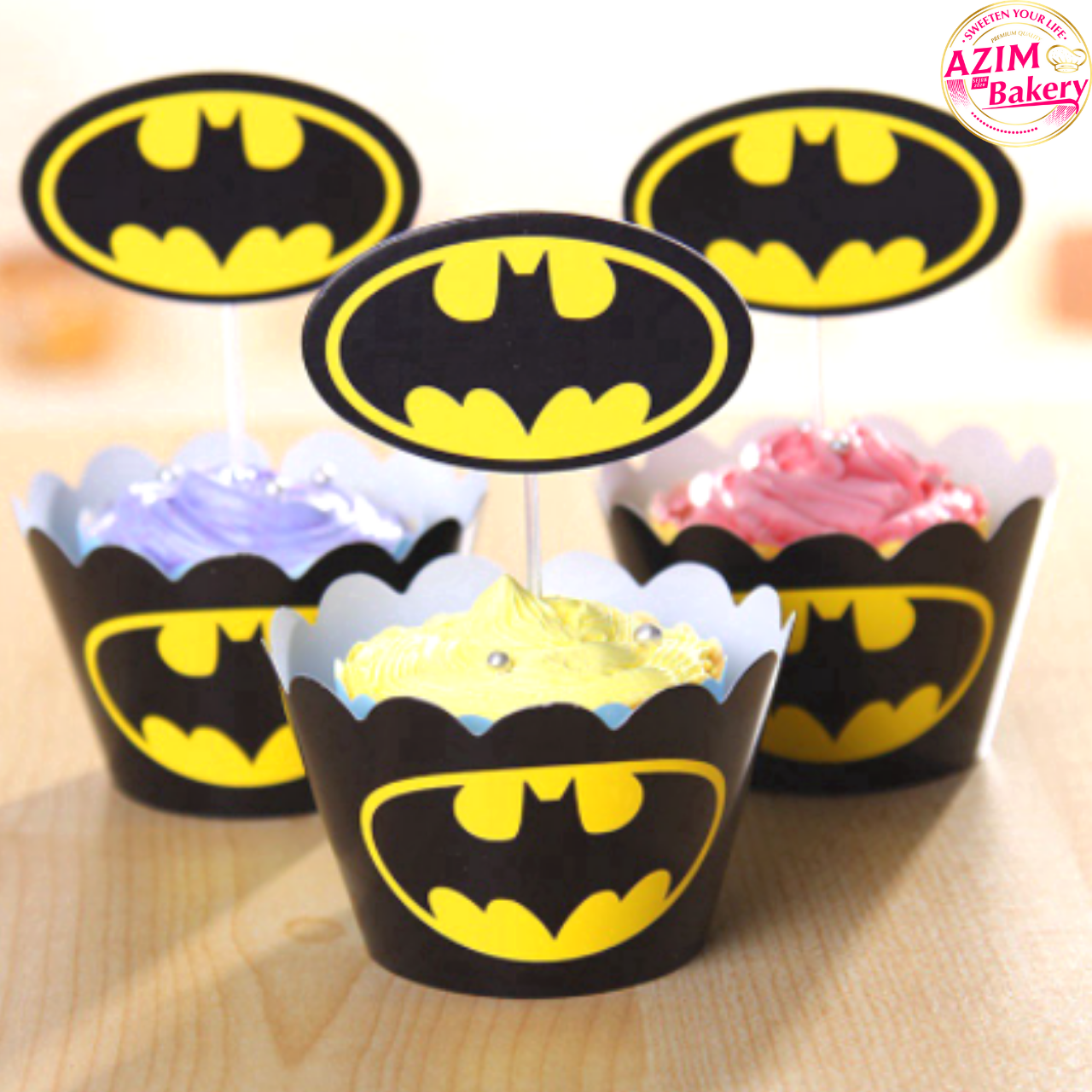 Birthday Party Cup Cake Topper Batman Cupcake Wrapper Set - by Azim ...