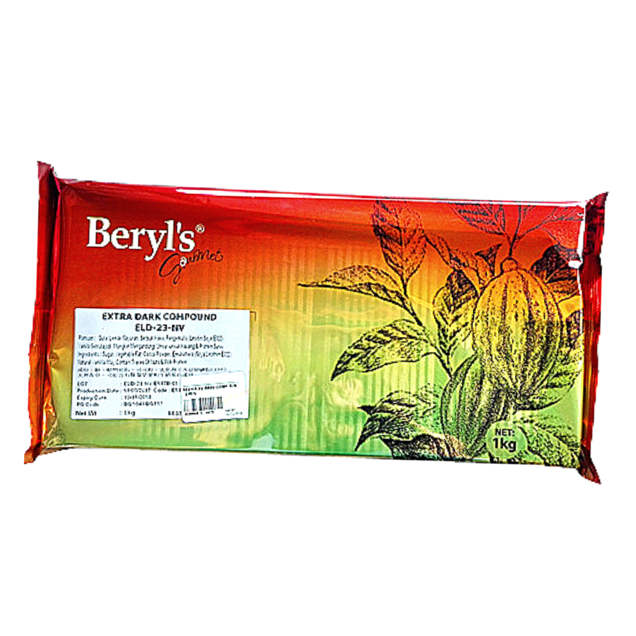 Beryl’s Extra Dark Chocolate Block 1kg - by Azim Bakery BCH Rawang