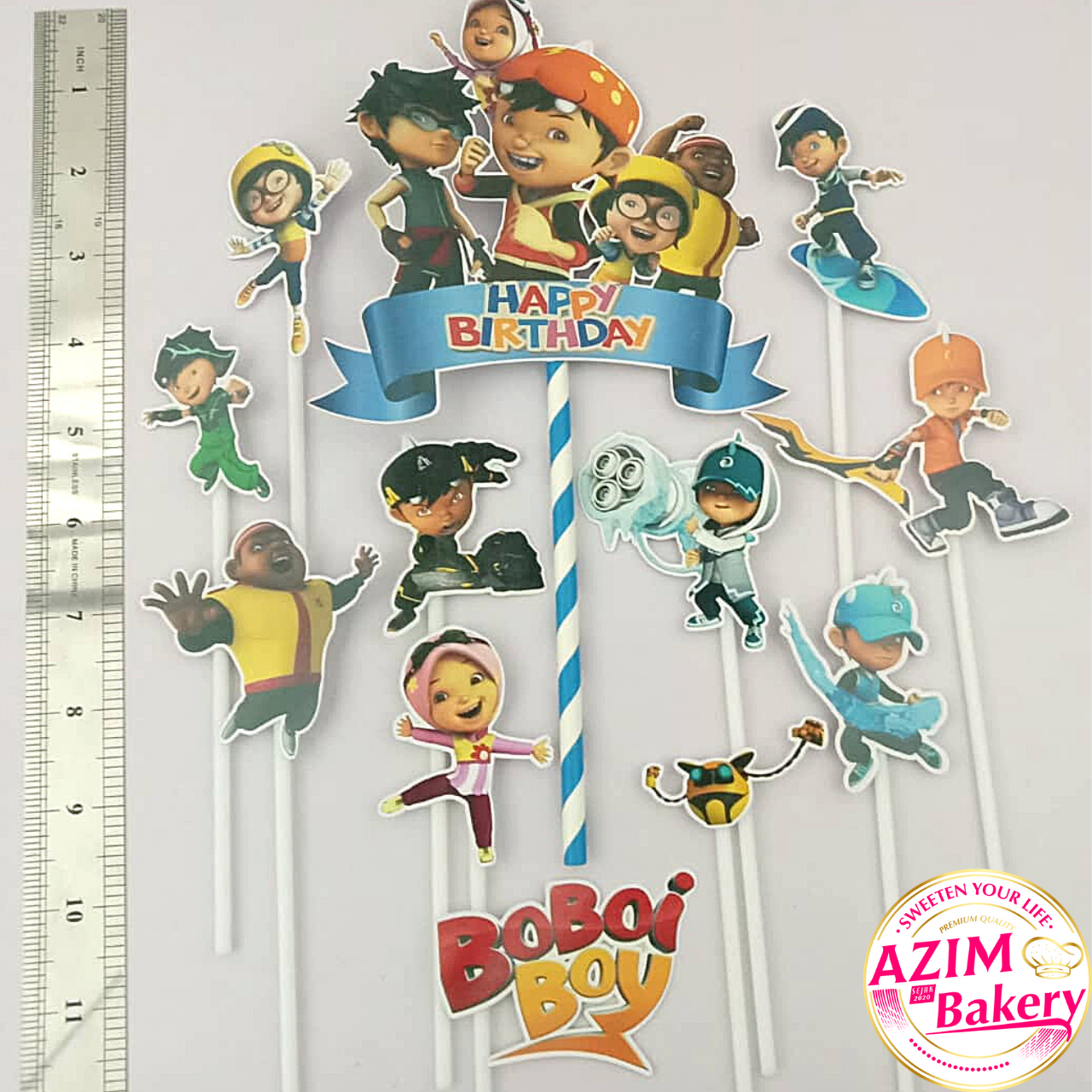 Cartoon Boboiboy Cake Topper Hiasan Kek Boboiboy - by Azim Bakery BCH ...