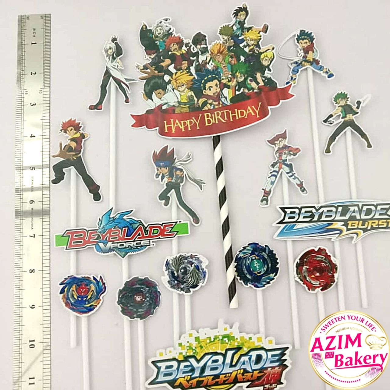 Cartoon Beyblade Cake Topper Hiasan Kek Beyblade - by Azim Bakery BCh ...