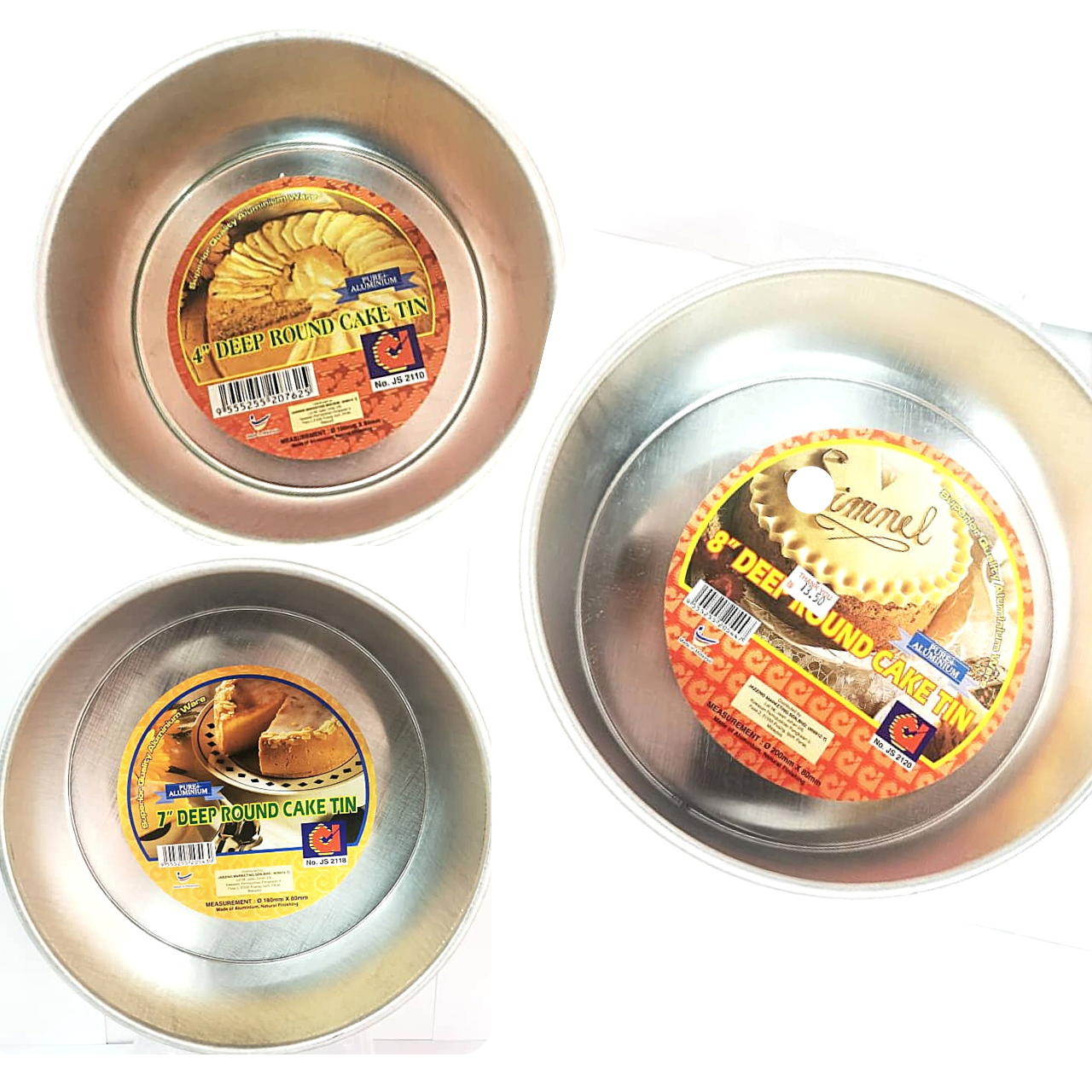 Deep Round Cake Tin Loyang Kek Bulat Tinggi Js2110 4" Js2115 6” Js2118 ...