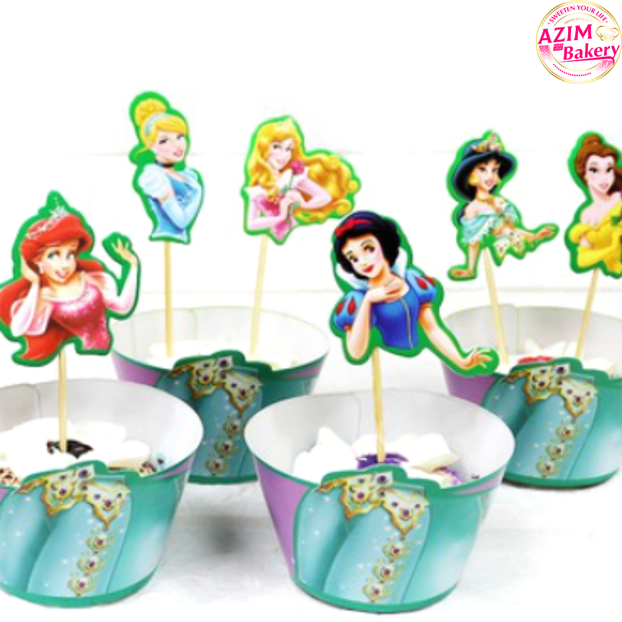 Birthday Party Cupcake Topper Disney Princess Wrapper Set - by Azim ...