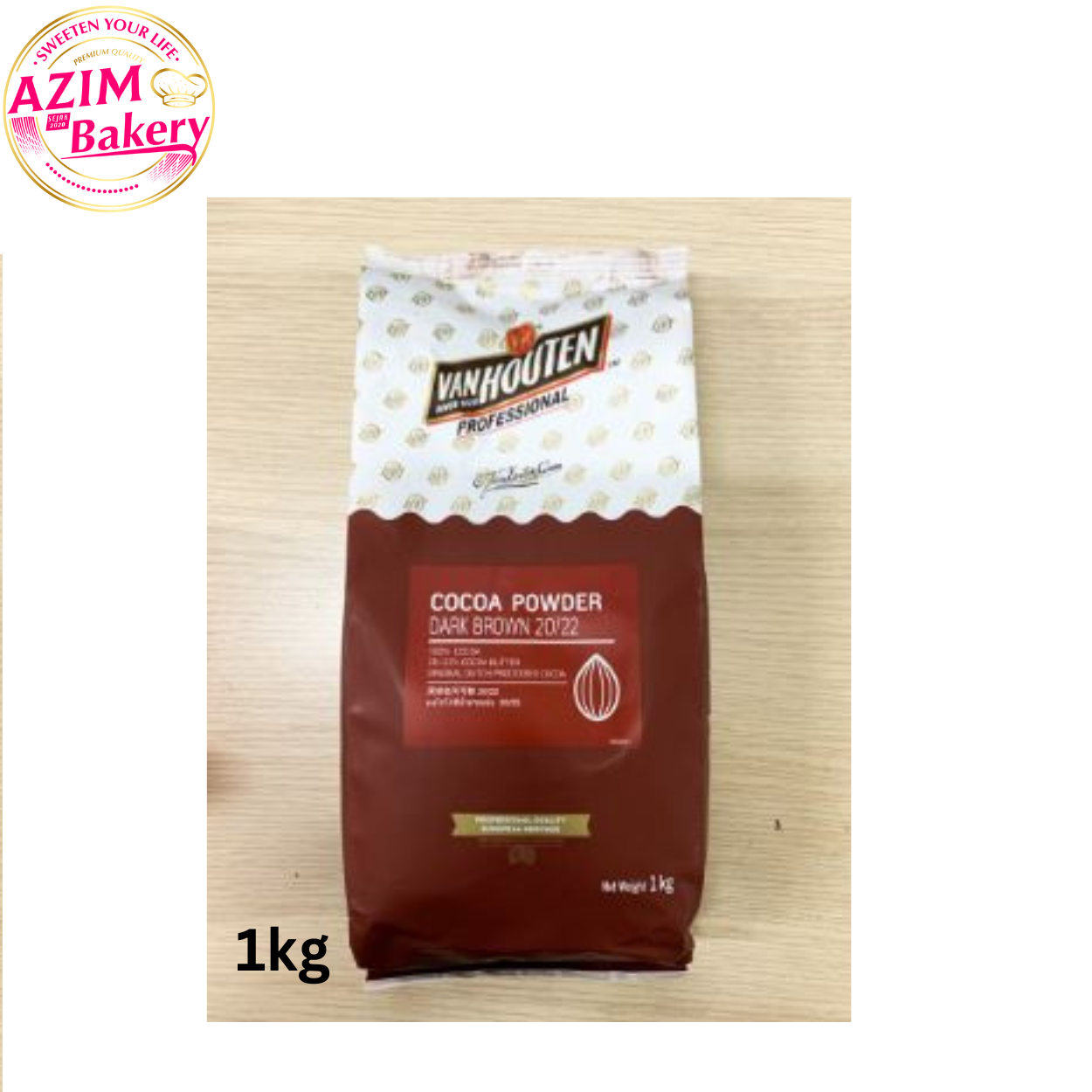 Van Houten Professional Alkalized Cocoa Powder Dark Brown 20/22 | 1kg,