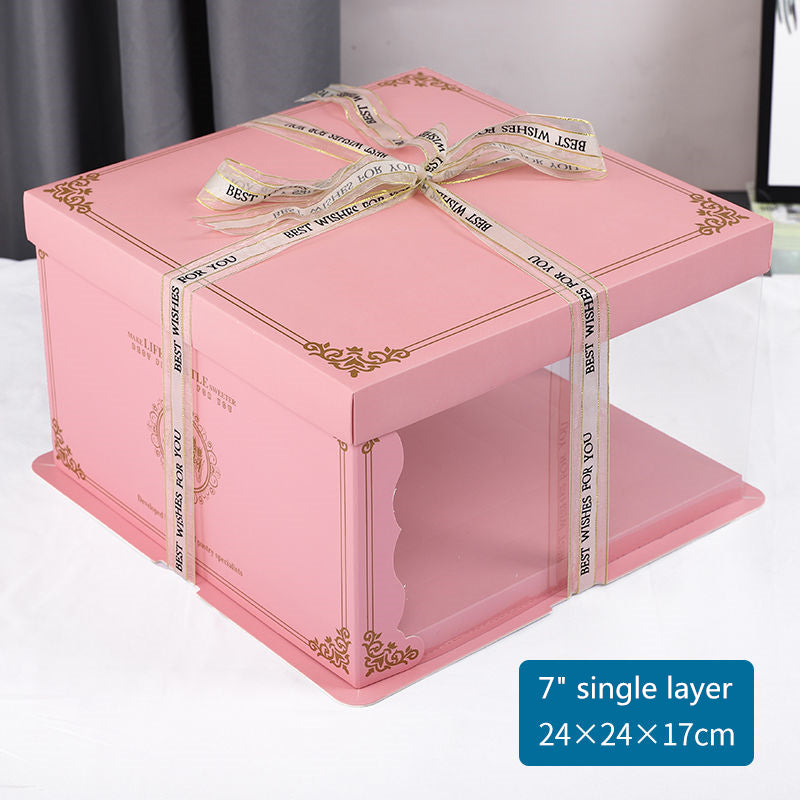 Transparent Birthday Cake Box Wedding Tray Box - by Azim Rawang